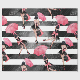 Fashion girly wrapping paper | Zazzle