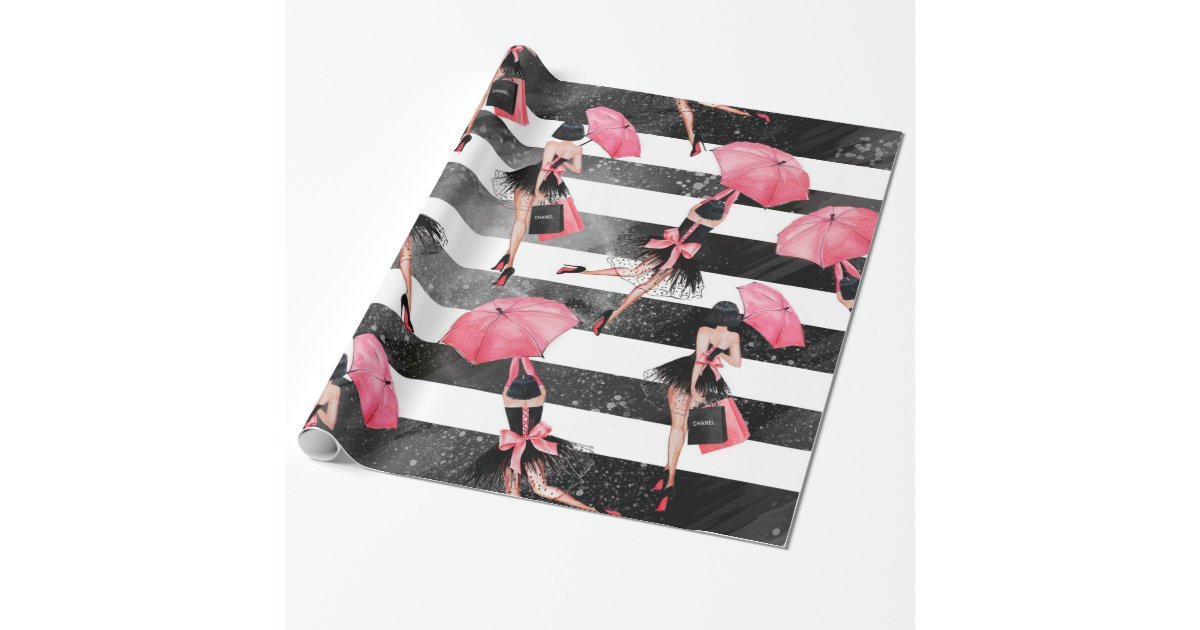 Fashion girly wrapping paper | Zazzle