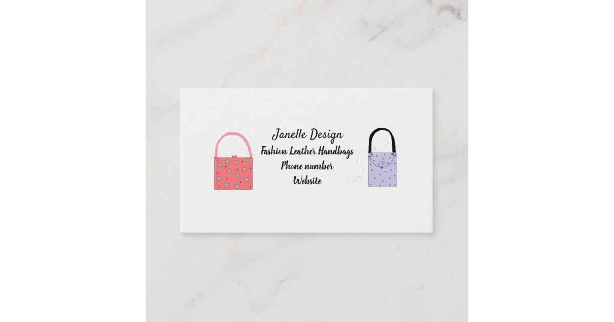 Fashion Handbags Business Card | Zazzle