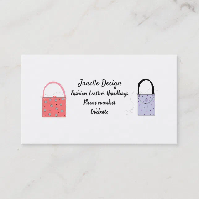 Fashion Handbags Business Card | Zazzle