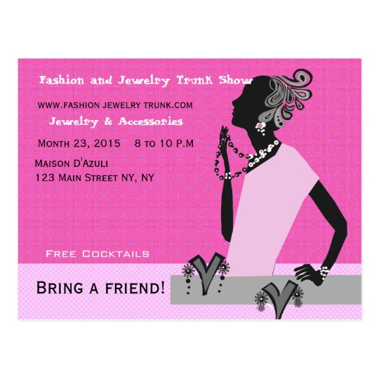Fashion Jewelry Trunk Show Custom Woman Model Postcard | Zazzle.com