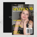 Fashion Magazine Right Cover Sweet Sixteen Party Invitation | Zazzle