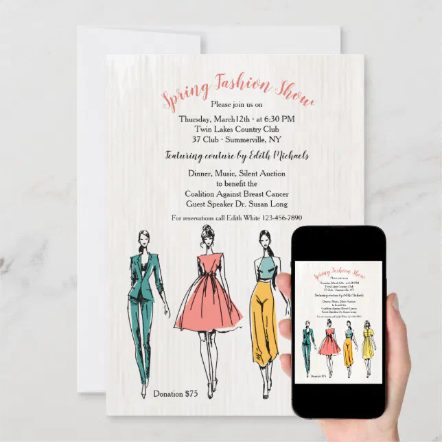 Fashion Model Fashion Show Invitation | Zazzle