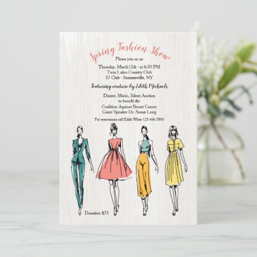 Fashion Model Fashion Show Invitation | Zazzle