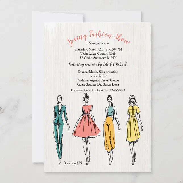 Fashion Model Fashion Show Invitation | Zazzle
