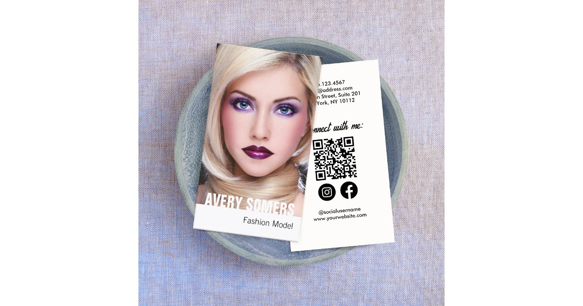 Fashion Model Photo Profile Card | Zazzle