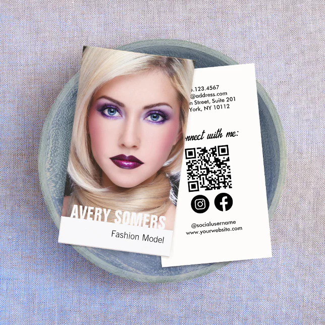 Fashion Model Photo Profile Card | Zazzle
