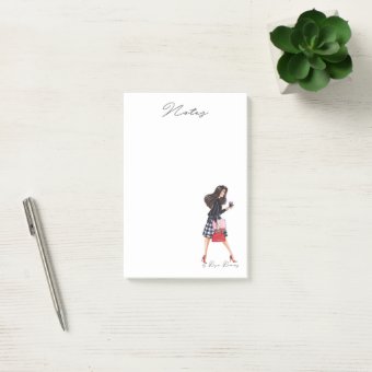 Fashion notepad girl boss- Fashion illustration | Zazzle