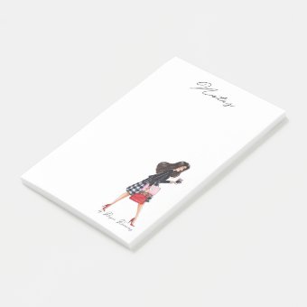 Fashion notepad girl boss- Fashion illustration | Zazzle