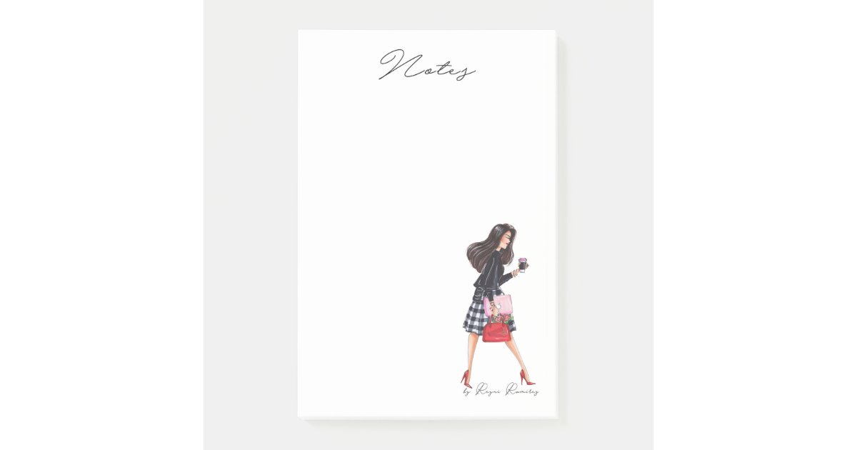 Fashion notepad girl boss- Fashion illustration | Zazzle