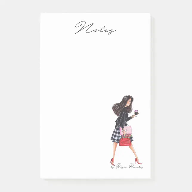Fashion notepad girl boss- Fashion illustration | Zazzle