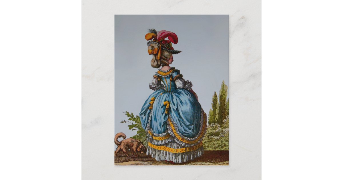 Fashion Plate 18th Century ~ Postcard Invitations | Zazzle