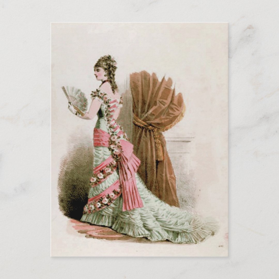 Fashion Plate ~ Postcard Dress French Vintage | Zazzle