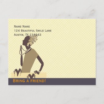 Fashion Pretty Couture Jewelry Trunk Show Invitation Postcard | Zazzle