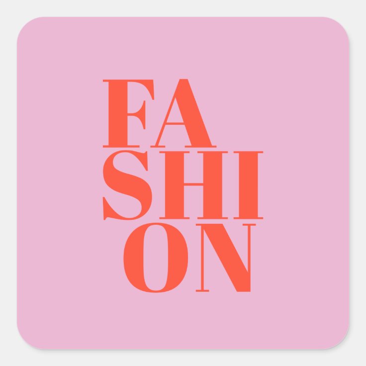 Fashion Print Pink Aesthetic Preppy Modern Decor Square Sticker | Zazzle Fashion Print Pink Aesthetic Preppy Modern Decor Square Sticker | Zazzle