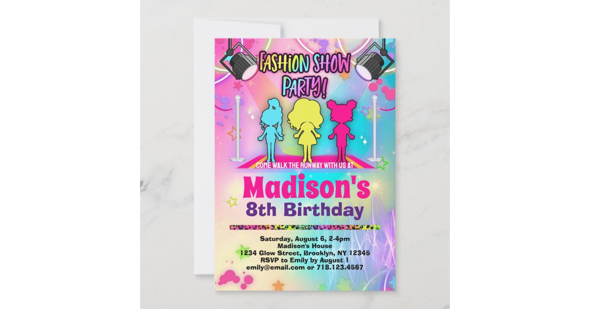 Fashion Runway Birthday Party Invitation | Zazzle