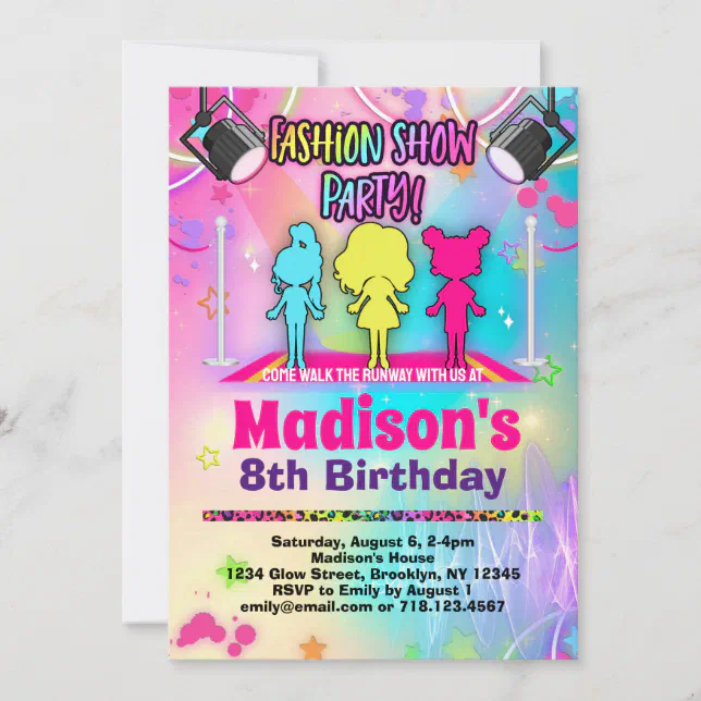 Fashion Runway Birthday Party Invitation | Zazzle