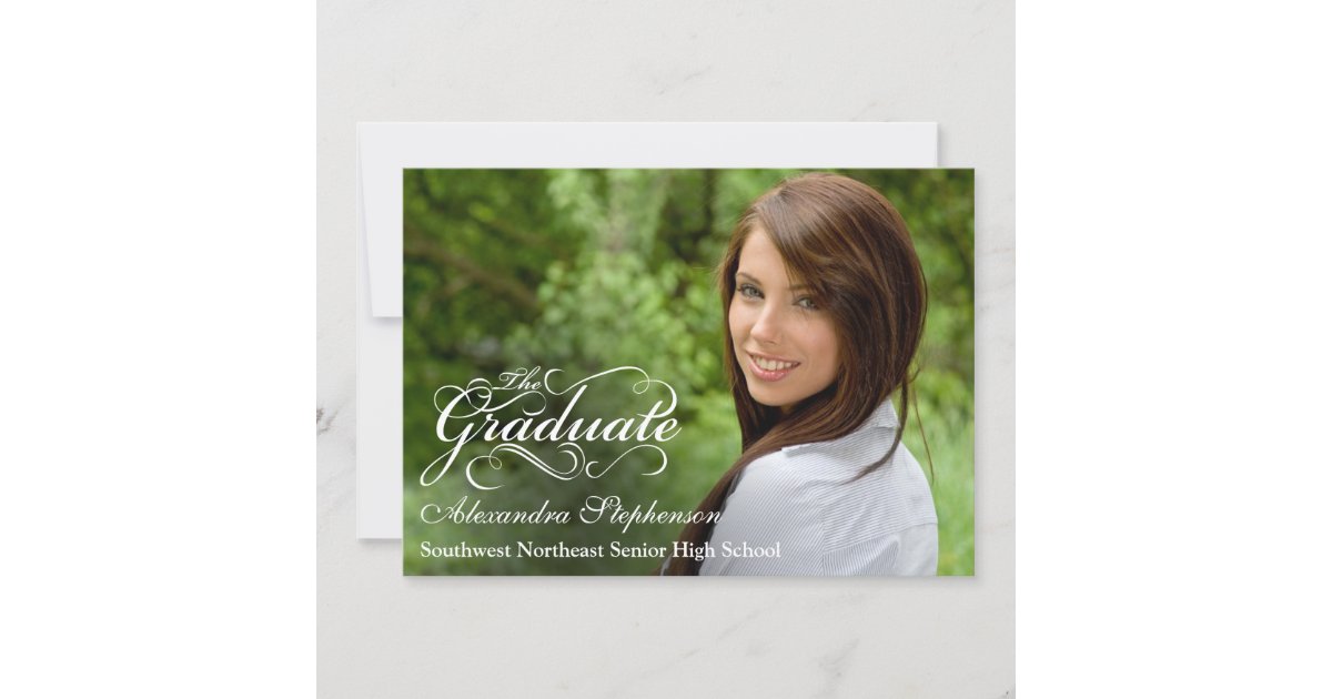Fashion Script Graduation Overlay Invitation | Zazzle