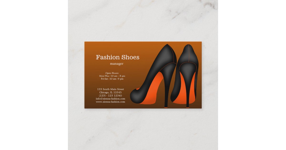 Fashion Shoes Business Card | Zazzle