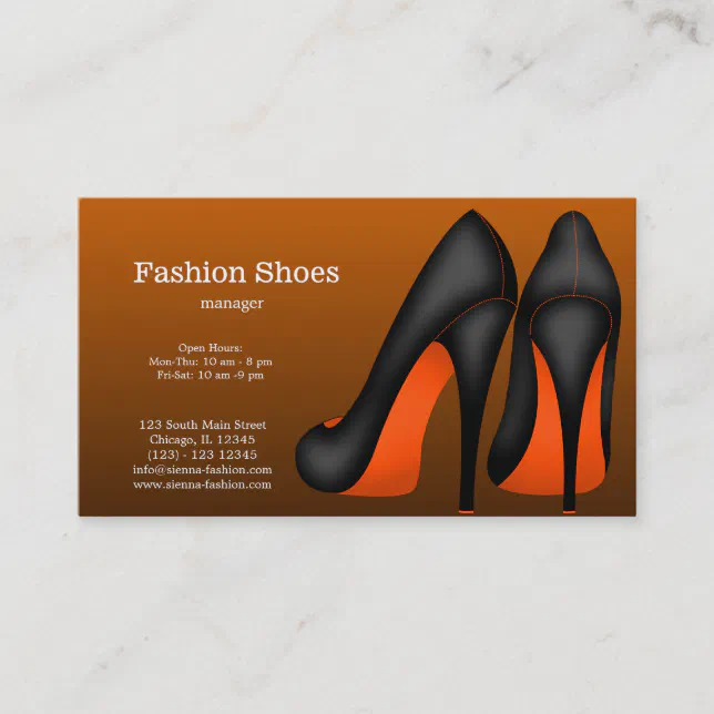 Fashion Shoes Business Card | Zazzle