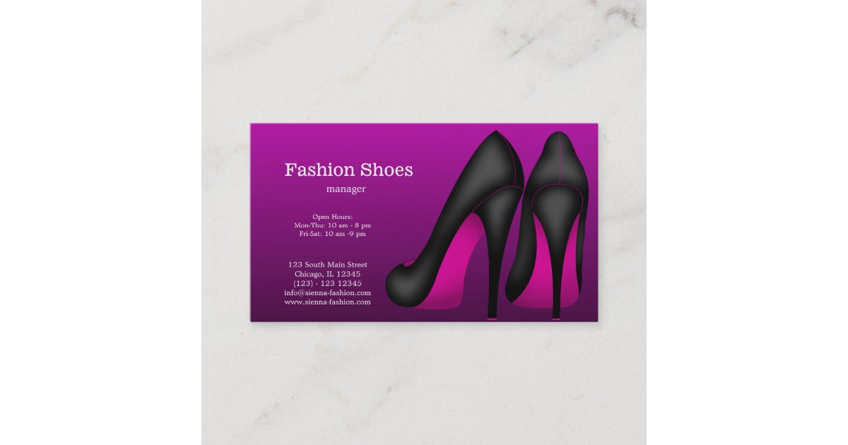 Fashion Shoes Business Card | Zazzle