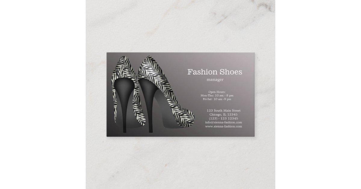 Fashion Shoes Business Card | Zazzle