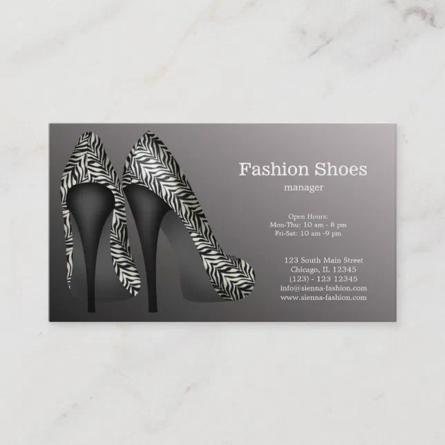 Fashion Shoes Business Card | Zazzle