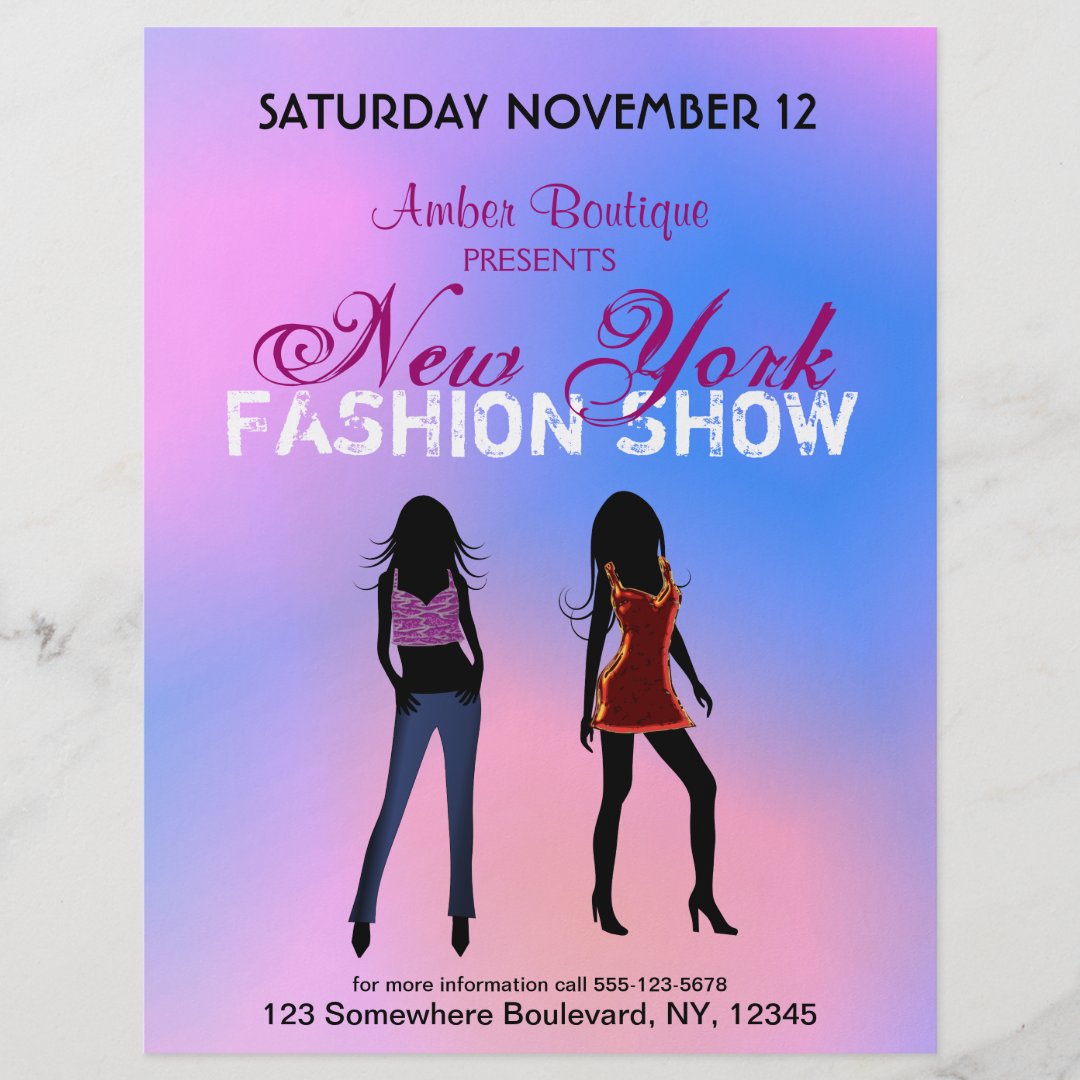 Fashion Show Boutique Promotional Custom Flyers | Zazzle