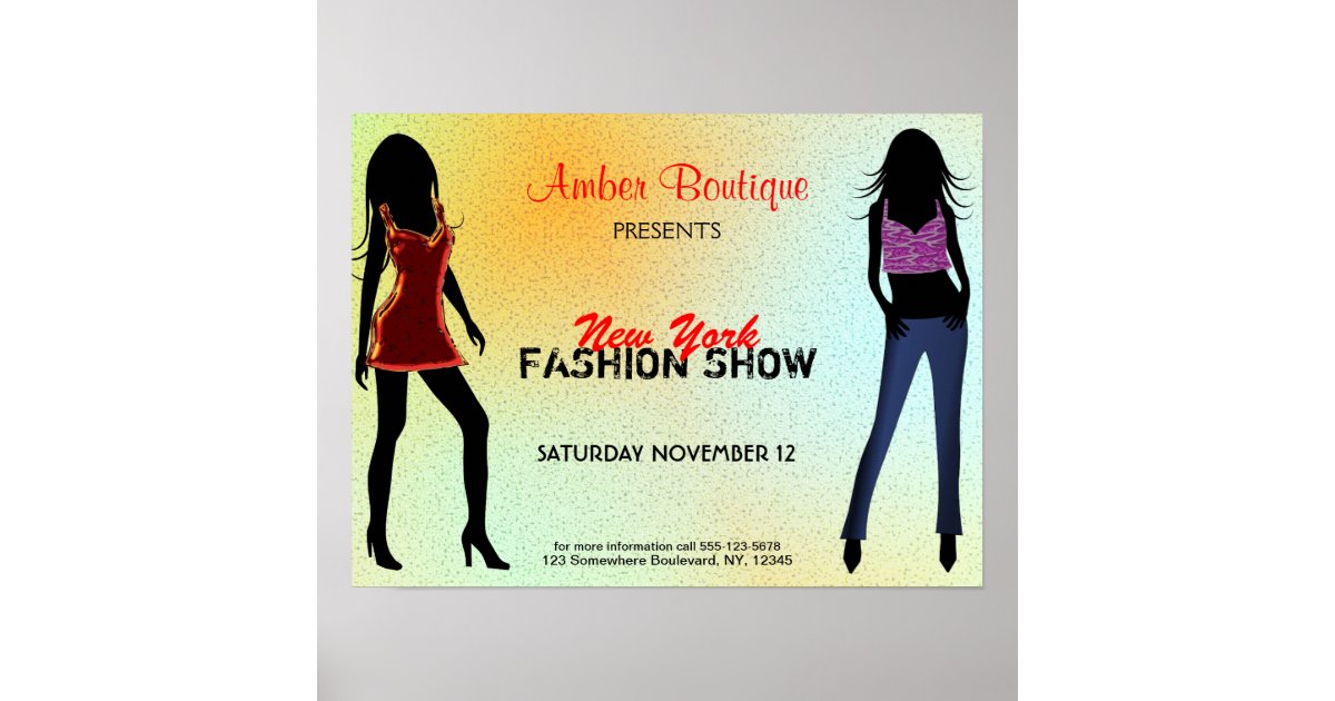 Fashion Show Boutique Promotional Custom Poster | Zazzle