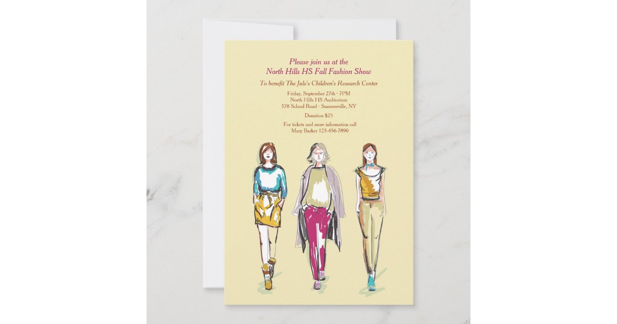 Fashion Show Invitations | Zazzle