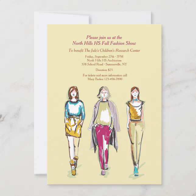 Fashion Show Invitations | Zazzle