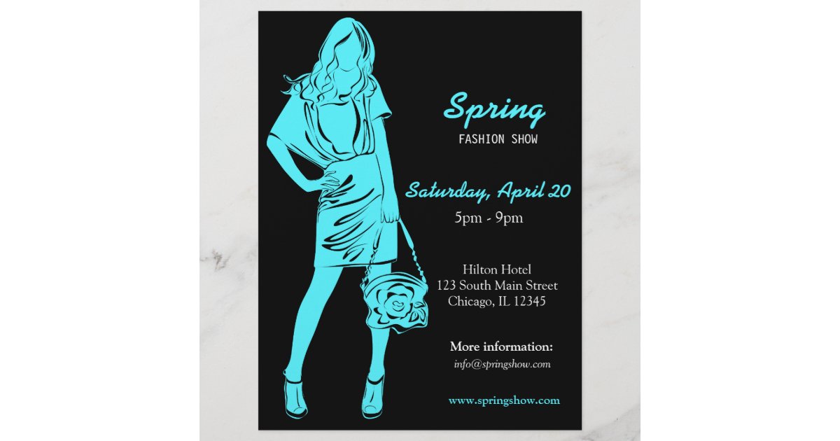 Fashion Show (Turquoise) Flyer | Zazzle
