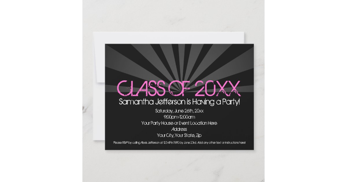 Fashion Spotlight Graduation Party Invitations | Zazzle