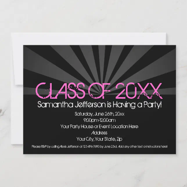 Fashion Spotlight Graduation Party Invitations | Zazzle