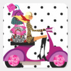 Fashion Stickers Scooter Woman Purses Zebra | Zazzle.com