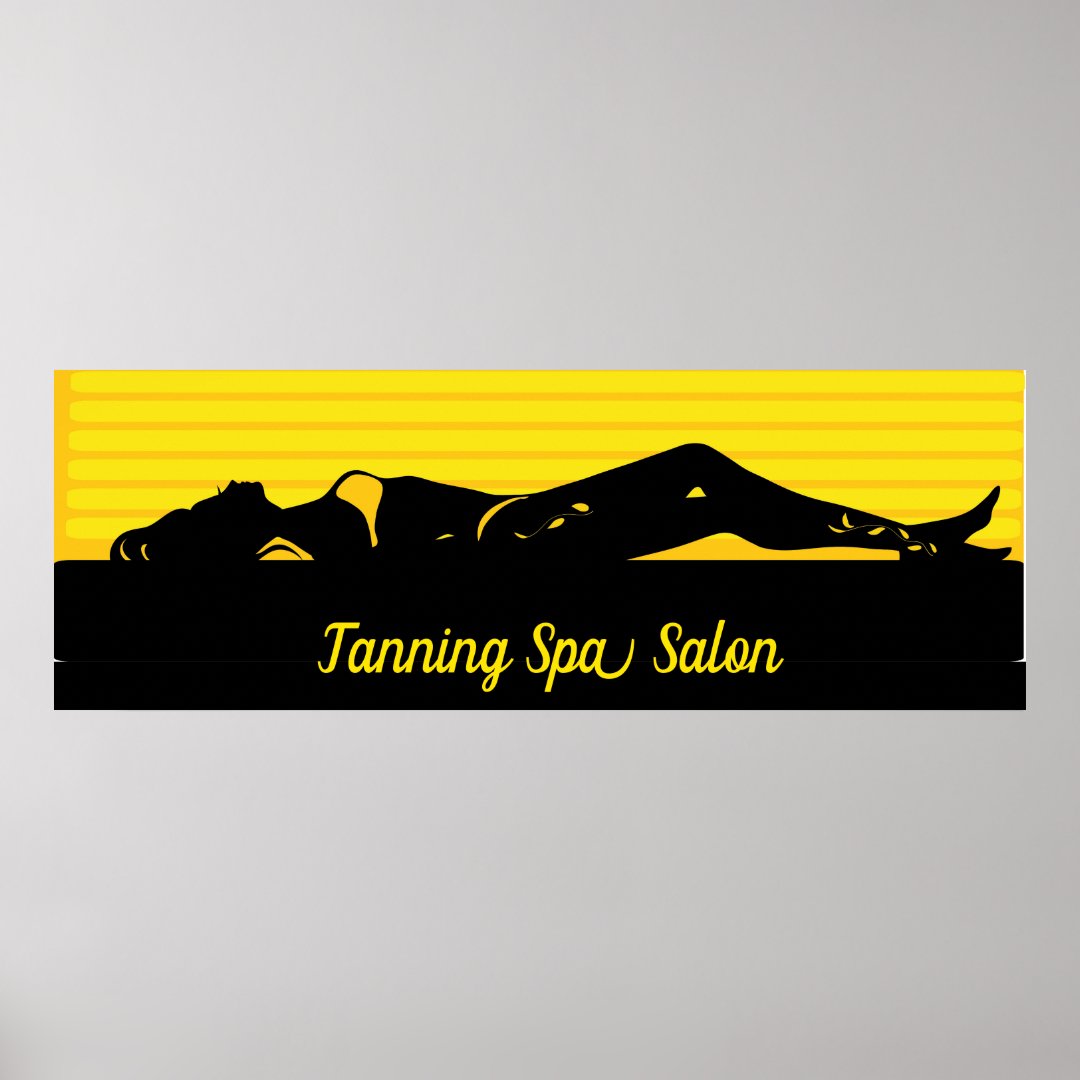 Fashion stylish trendy spa tanning illustration poster | Zazzle
