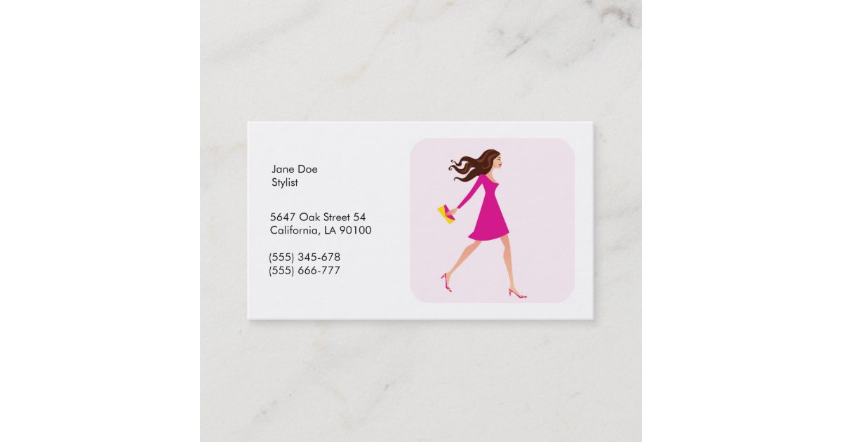 Fashion, Stylist Business Card with Illustration | Zazzle