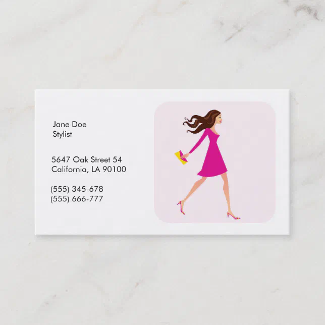 Fashion, Stylist Business Card with Illustration | Zazzle