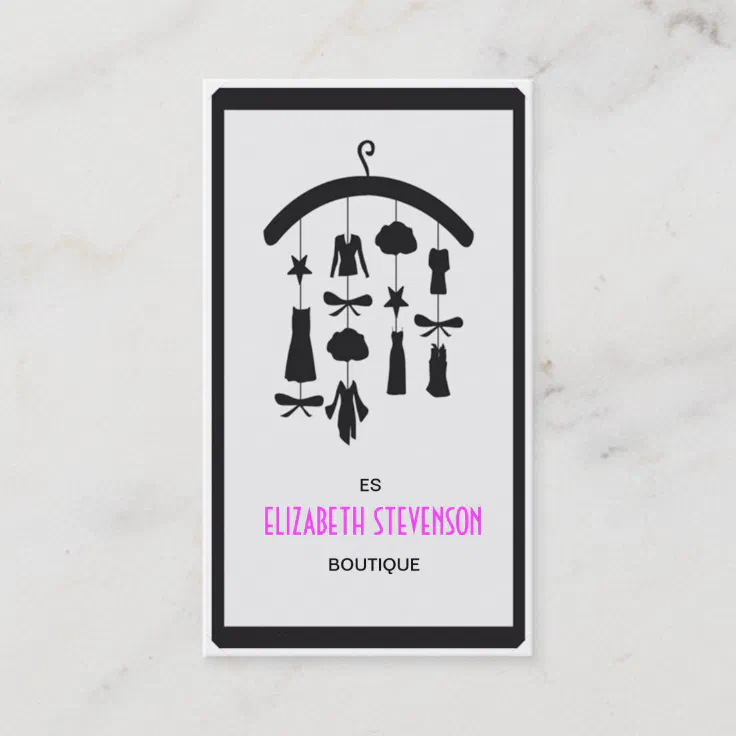 Fashion Stylist Designer Wardrobe Boutique Business Card | Zazzle