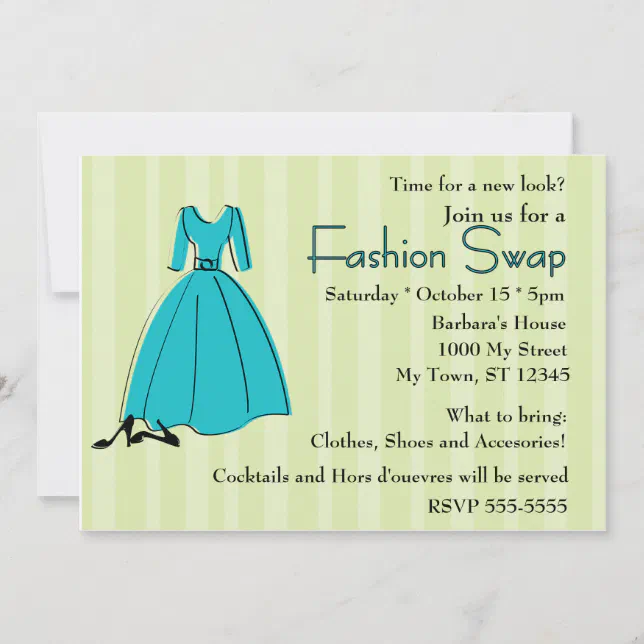 Fashion Swap Invitation | Zazzle