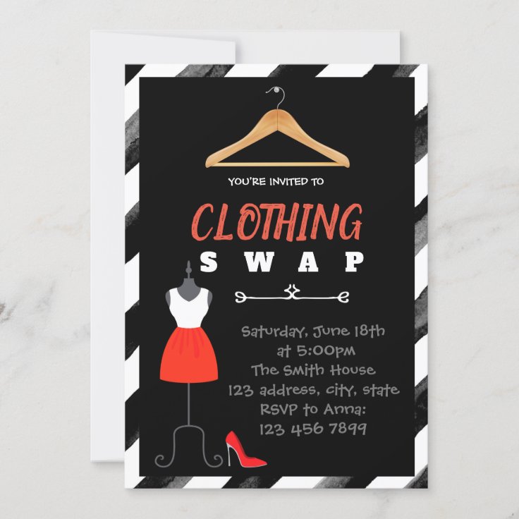 Fashion swap party invitation | Zazzle