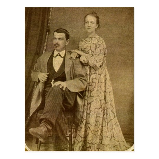 Fashionable Newlywed Couple circa 1870 Postcard | Zazzle.com