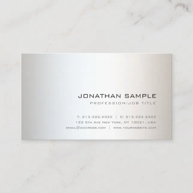 Fashionable Simple Professional Design Chic Plain Business Card | Zazzle