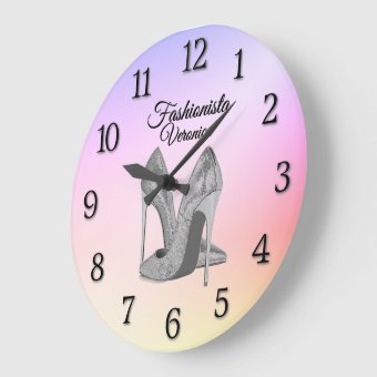 Fashionista High Heel Shoes Large Clock | Zazzle