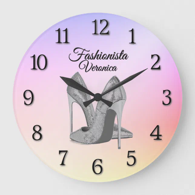 Fashionista High Heel Shoes Large Clock | Zazzle