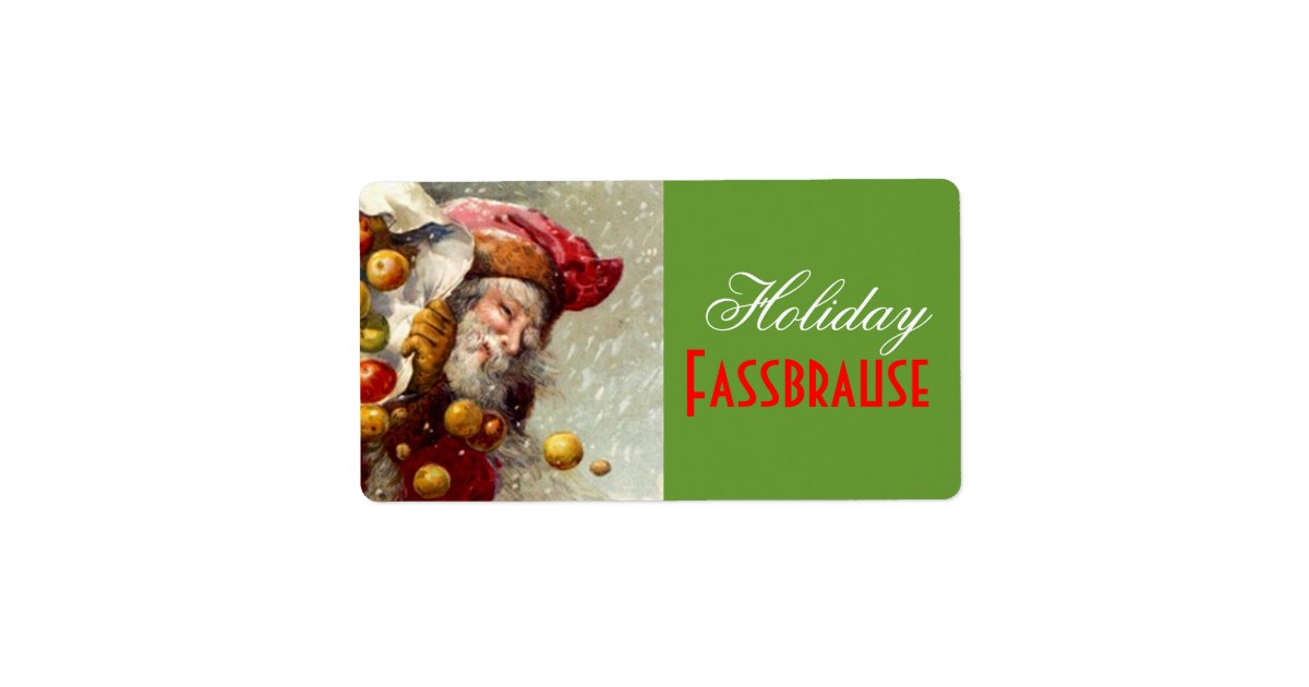 Fassbrause Apple Beer Vintage Santa HomeBrew Label | Zazzle