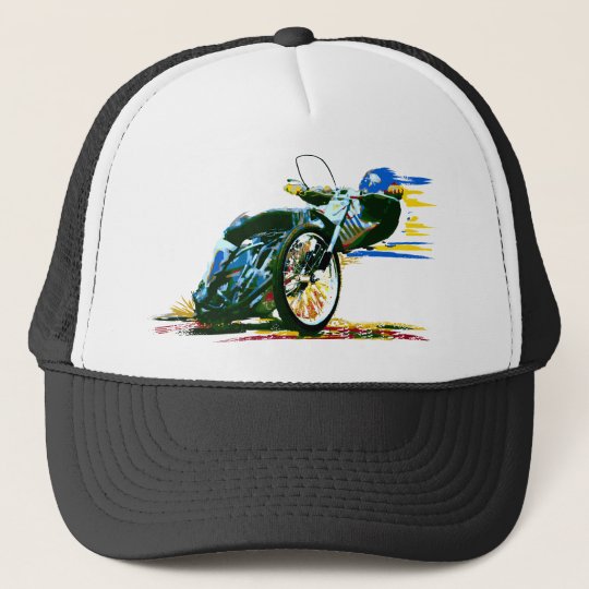 Fast Awesome Speedway Motorcycle Trucker Hat | Zazzle.com