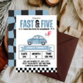 Fast & Five Race Car Boy 5th Birthday Party Invitation | Zazzle