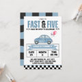 Fast & Five Race Car Boy 5th Birthday Party Invitation | Zazzle