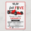 Fast & Five Red Flame Race Car 5th Birthday Party Invitation | Zazzle